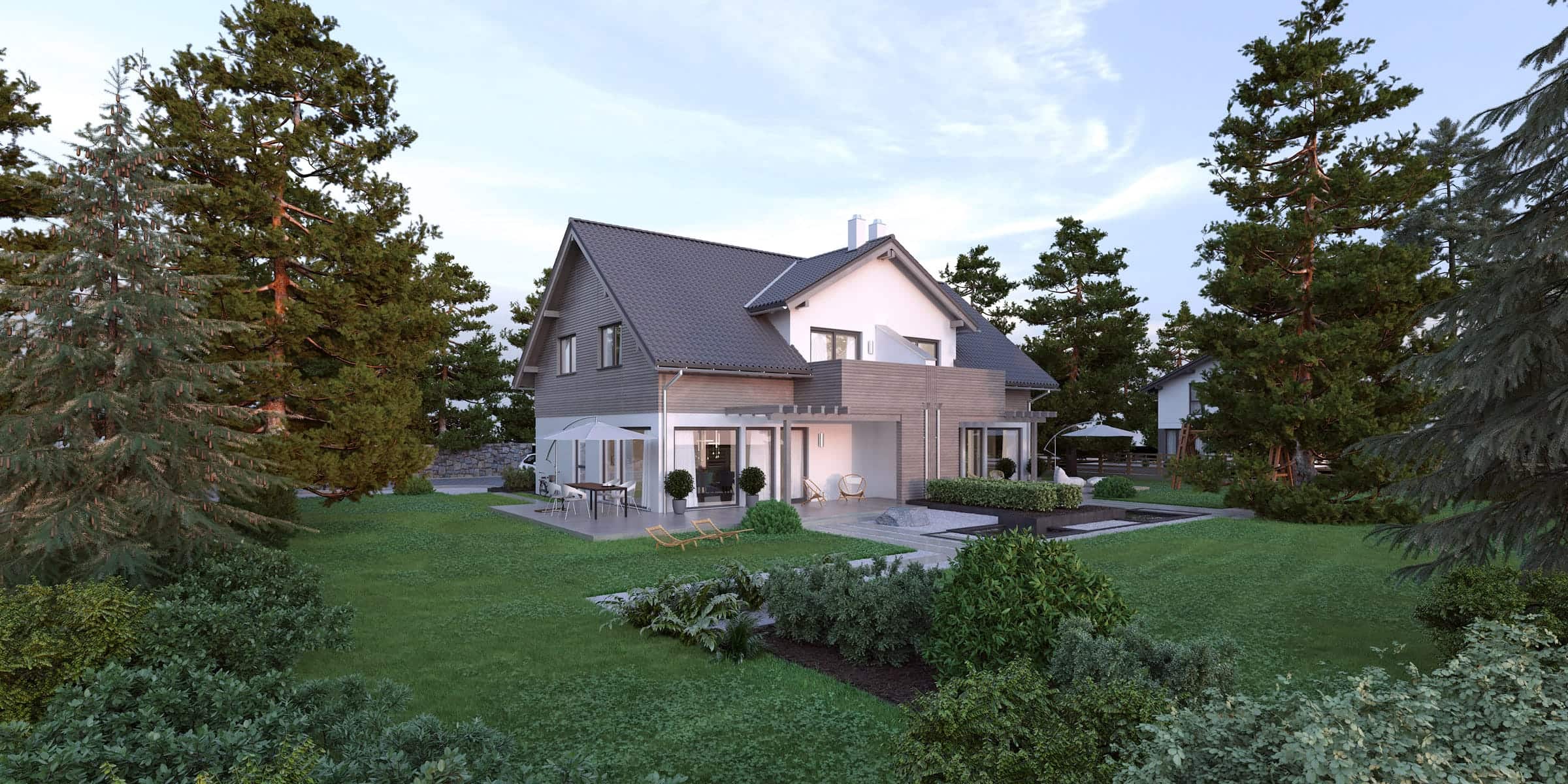 Architekten-Doppelhaus: Der praktische Satteldach-Klassiker | ELK Duo 120